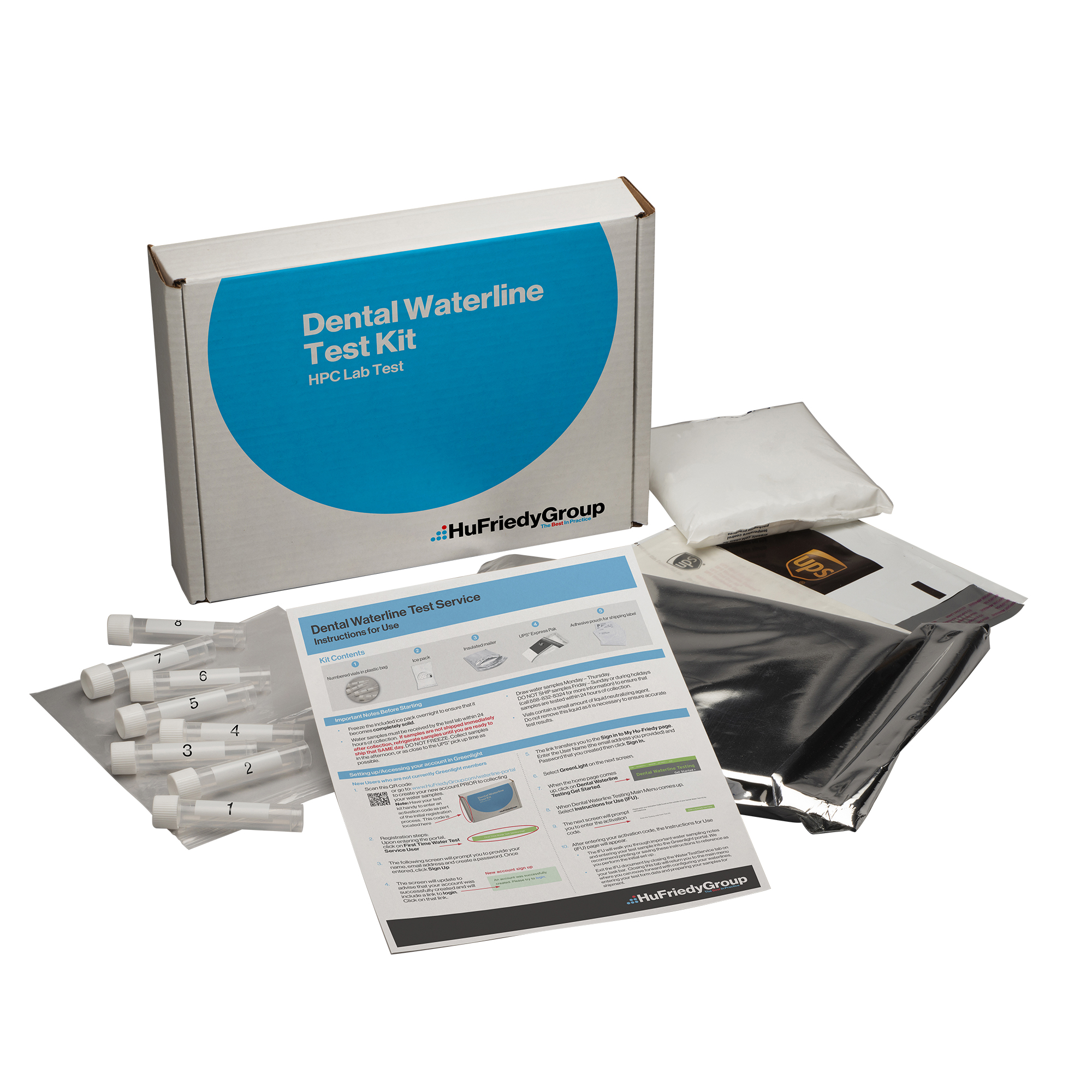 Dental Waterline Test Kit, HPC Lab Test 8 vials IMS-2008 | HuFriedy Group