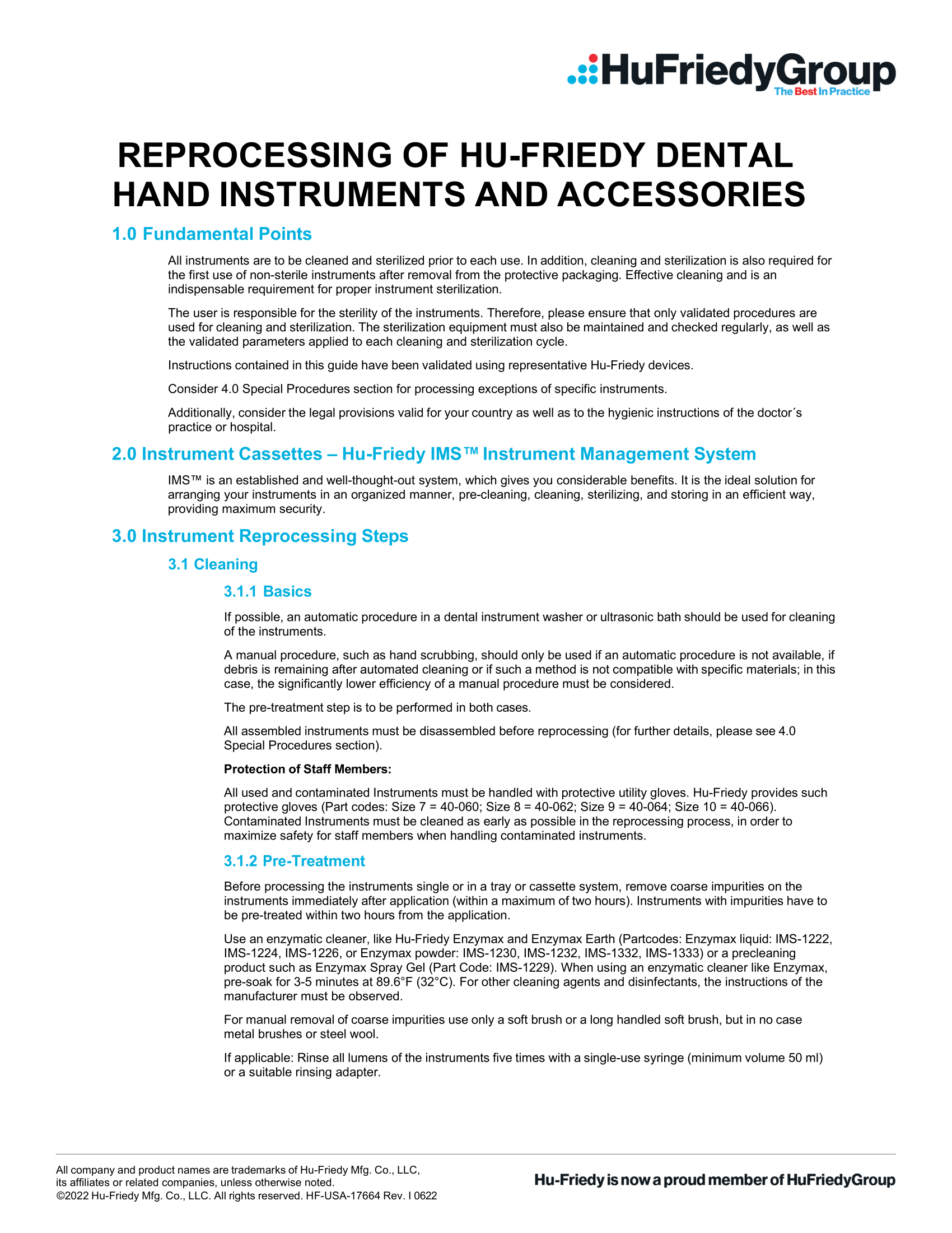 Reprocessing Guide, Reprocessing Guide | Hu-Friedy